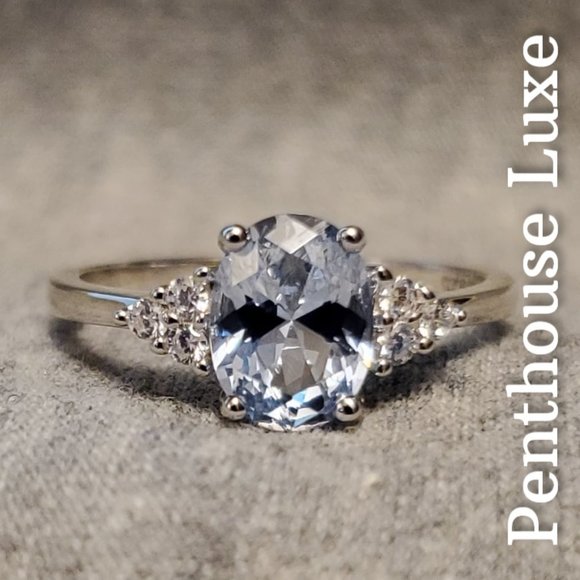 Penthouse Luxe | Jewelry | Solid 925 Sterling Silver Sky Blue Topaz Ring | Poshmark
